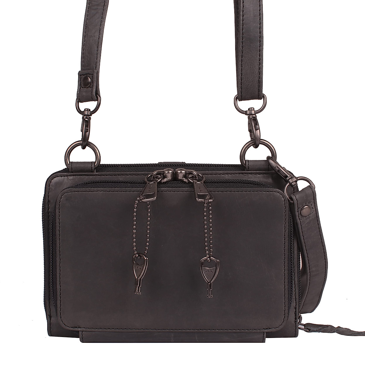Lady Conceal Concealed Carry Millie Leather Crossbody Organizer (Dusty Black)