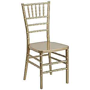 Flash Furniture 2 Pack HERCULES PREMIUM Series Gold Resin Stacking Chiavari Chair