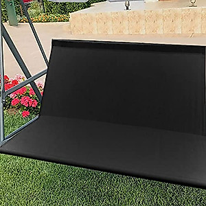 Amtoolate 2/3 Seat Porch Swing Cover Chair Bench Replacement Cover, 600D Thickened Oxford Waterproof Patio Swing Cushions for Outdoor Garden,Black-45.2 x 18.9 x 18.9 Inch