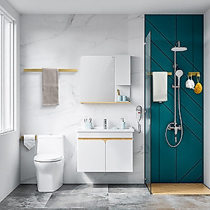 TNOMS 4 Pieces Bathroom Hardware Accessories Set Modern Gold Towel Bar Set Set Towel Holder Set for Bathroom Stainless Steel Wall Mounted,23.6 Inch