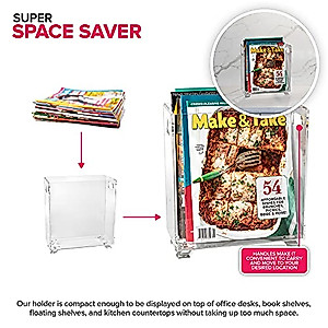 Stock Your Home Acrylic Magazine Holder - Crystal Clear Acrylic Holder - Shatterproof - Open Top - Space Saver - Acrylic Holder for Magazines, Publications, Office Desk, Reception, Waiting Room