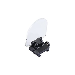 Lancer Tactical Airsoft Foldable Lens Shield Rail Mounted Lens Protector Airsoft Dot Sight Reflex Scope Screen Protector- (Black)