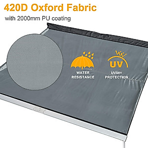 Yescom 8.2x8.2Ft Car Side Awning SUV Truck Vehicle Canopy UV50+ Rooftop Pull Out Tent Shade Shelter for Outdoor Camping