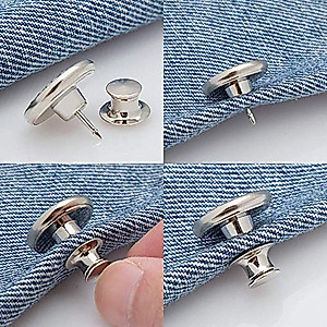 6PCS Perfect Fit Instant Button, Instant Buttons, Jean Replacement Buttons Removable Button No Sew Buttons to Extend or Reduce an Inch to Any Pants Waist in Seconds!