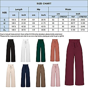 Viatabuna Wide Leg Pants for Women High Waisted Business Casual Pants Work Suit Pants Loose with Pockets and Belt Brick Red