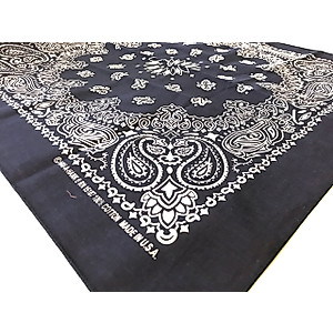 HAV-A-HANK Genuine MADE IN USA Bandanna Handkerchief 22 in Extra Large Bandana [5 Pack] (Navy)