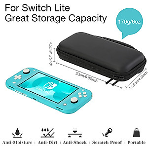 HEYSTOP Pouch Compatible with Nintendo Switch Lite, Protective Case Cover Carrying Case with 10 Game Card Cases, Accessories for Nintendo Switch Lite – Black