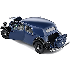 1937 Citroen Traction Dark Blue and Black 1/18 Diecast Model Car by Solido S1800906