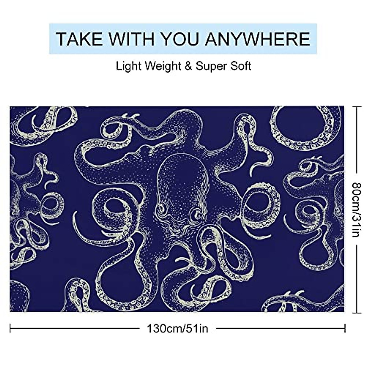 My Little Nest Bath Towels Quick Dry Bathroom Towels Abstract Octopus Absorbent Shower Towels Soft Hand Towel Wash Cloths for Spa Pool Hotel Gym 31" x 51"