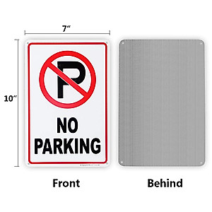 3 Pack No Parking Sign 10"x 7" .04" Aluminum Reflective Sign Rust Free Aluminum-UV Protected and Weatherproof