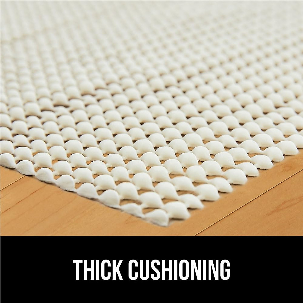 Gorilla Grip Extra Strong Rug Pad Gripper, Grips Keep Area Rugs in Place, Thick, Slip and Skid Resistant Pads for Hard Floors, Under Carpet Mat Cushion and Hardwood Floor Protection, 2x3 FT