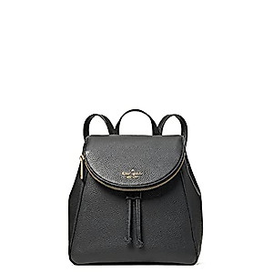 KATE SPADE LEILA MEDIUM FLAP BACKPACK TOTE BAG BLACK SOFT LEATHER