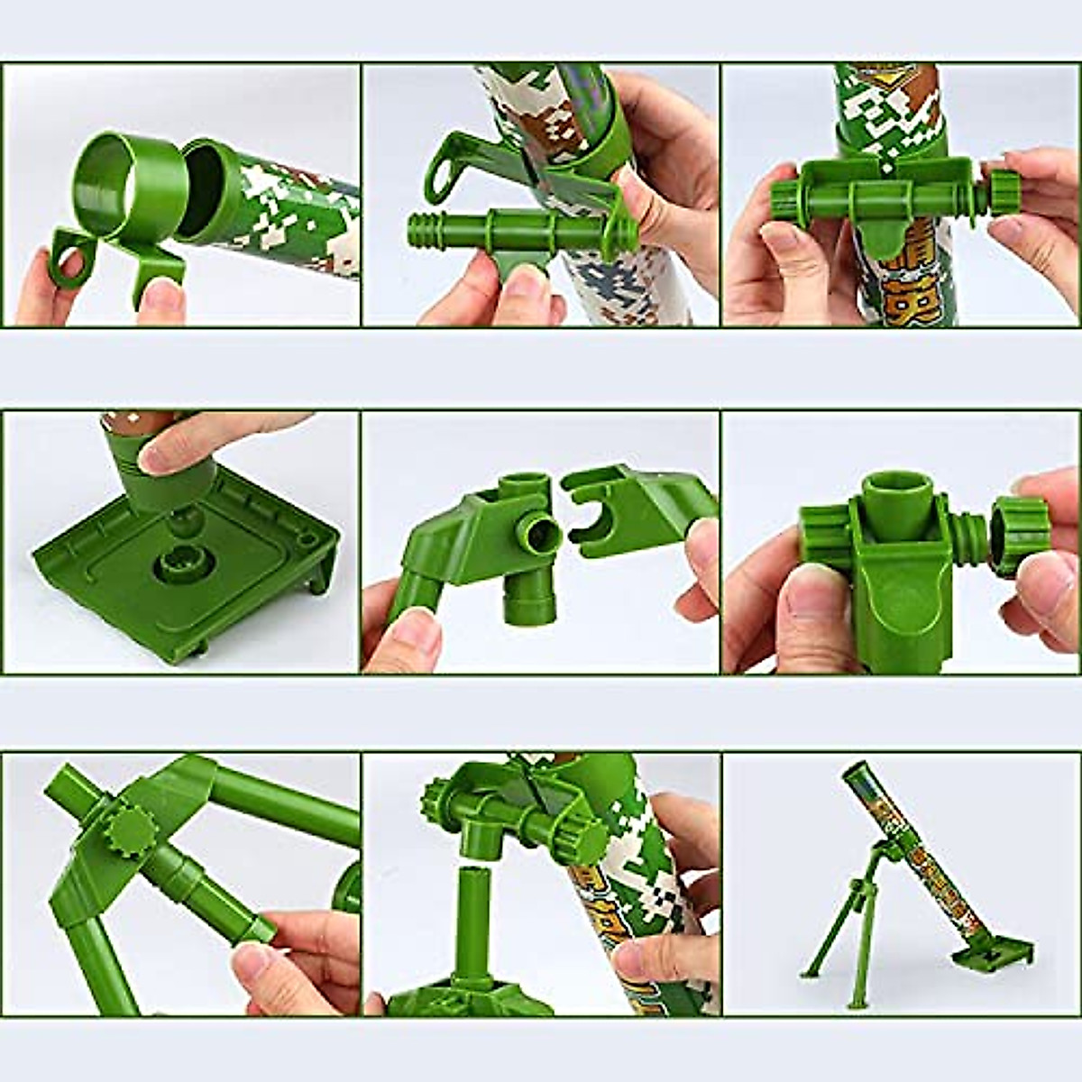 deAO Launcher Toy Shooting Game Toy Play Set with Music Function, Adjustable Elevation and Foam Rocket Missiles Included – Great Indoor and Outdoor Fun for Kids