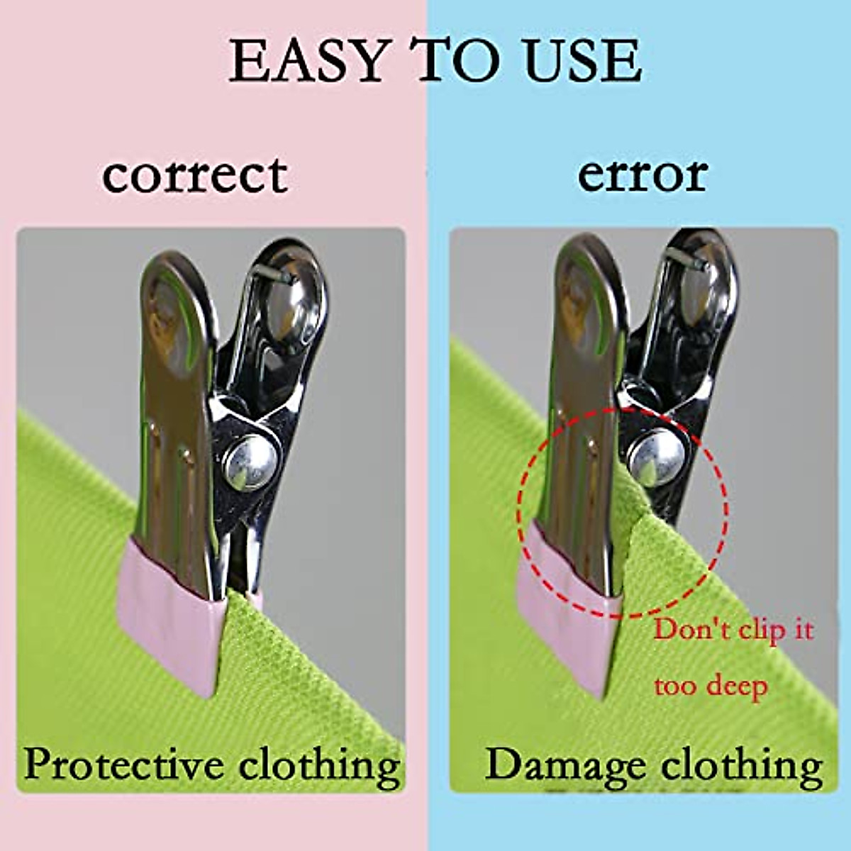 Clothes Pins for Hanging Clothes Clothespins - Colored Heavy Duty Clothespins for Clothesline, Stainless Steel Metal Clips for Clothes, Socks, Towel, Photo, Snack, 30 Pack