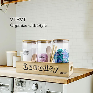VTRVT Laundry Pods Container, Laundry Detergent Organizer, Laundry Detergent Dispenser for Laundry Detergent, Pods, Powder, Scent Booster, Stain Remover, Dryer Balls