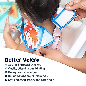 Tiny Twinkle Mess-Proof Baby Bib - Waterproof Bib for Baby Boy or Girl - Machine Washable - Adjustable Closure - PVC, BPA, & Phthalate Free - Great for Travel - Baby Food Bibs (3 Pack, Space)