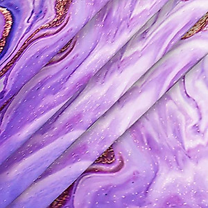 Purple Marble Fitted Tablecloth, Abstract Cute Elastic Edge Round Tablecloth Cover Fit Table 36-42 Inch Diameter, Waterproof Stain Resistant Polyester Tablecloth for Kitchen Dining Picnic Party