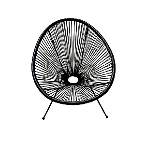 Kingmys Acapulco Woven Lounge Chair for Indoor and Outdoor Use (1PC Black)