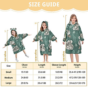GOODOLD Cartoon Koala Wearable Blanket Hoodie for Kids Oversized Sherpa Hooded Blanket Cozy Warm Gift