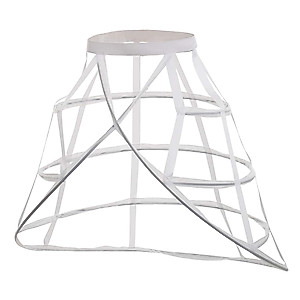 Pannier Petticoat Women Victorian Bustle Cages Hoop Skirt Cage Skirt for Women (Victorian White 4 Hoops)