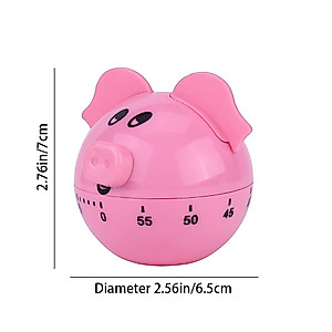 Kitchen Timer Pig Shaped Mechanical Timer Countdown 60 Minutes Cooking Timer for Home Children's Classroom Activities