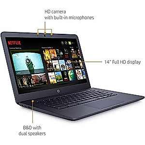 HP Chromebook 14-db0043wm - AMD A4-9120C, AMD Radeon R4 Graphics, 4 GB SDRM, 32GB eMMC, Audio by B&O, Full HD Display, Ink Blue