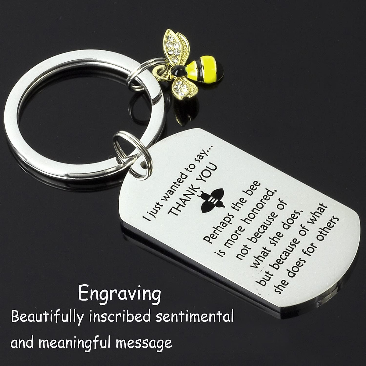 HUTIMY Bee Gifts Keychain Honey for Women Men Bumblebee Key Chains Stuff Super Bumble Bees Jewelry Honeybee Charm Items Honey Bee Keychain