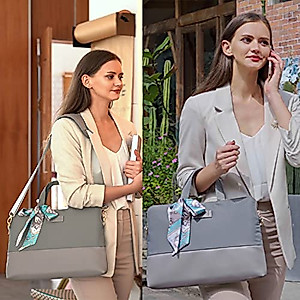 Laptop bag Women's 15.6-Inch Cross-body Business 16 Lightweight Simple Handheld Liner Case (Grey)