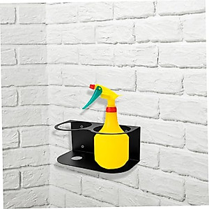 Spray Bottle Holder Hook Spray Bottles Wall Hanging Storage Racks Spray Bottle Hanger Spray Bottle Mounting Bracket Spray Bottle Wall Mount Wall Bracket Black Stainless Steel Gatuida