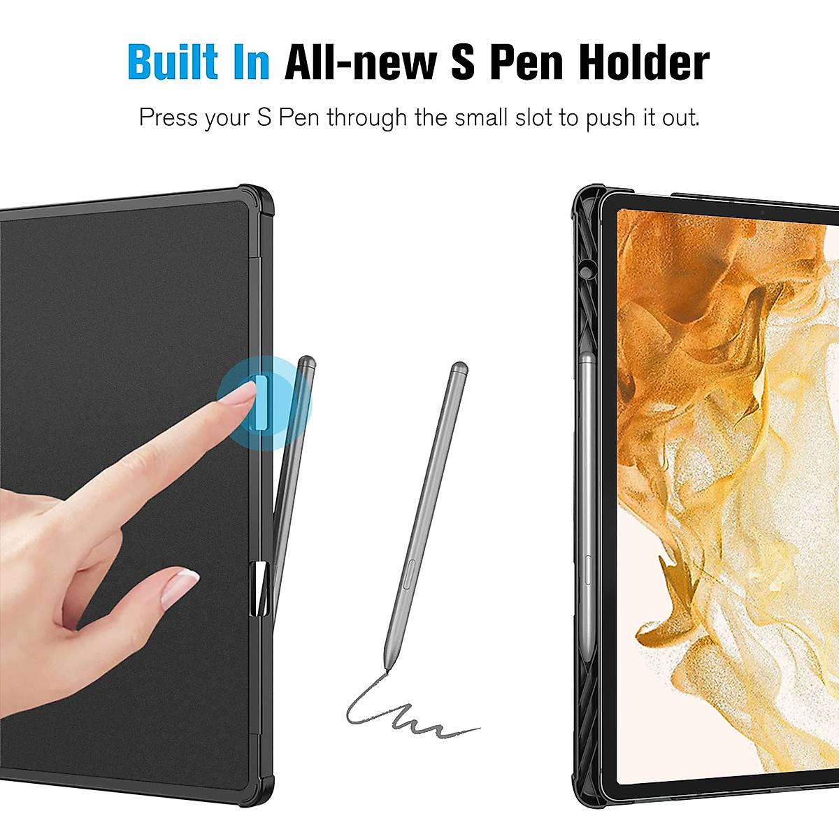 Fintie Case for Samsung Galaxy Tab S8 Plus 2022/S7 FE 2021/S7 Plus 2020 12.4 Inch with S Pen Holder, Multi-Angle Viewing Cover with Pocket Auto Wake/Sleep, Composition Book