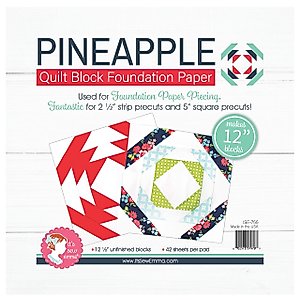 It's Sew Emma Quilt Block Foundation Paper-12 Pineapple, Multicolored