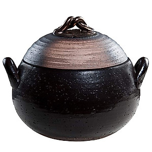 Japanese Donabe Rice Cooker with Non-Stick Coating - Made in Mie, Japan - 3 Go, Banko-Yaki