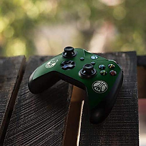 Skinit Decal Gaming Skin Compatible with Xbox One S Controller - Officially Licensed NBA Milwaukee Bucks Green Distressed Design