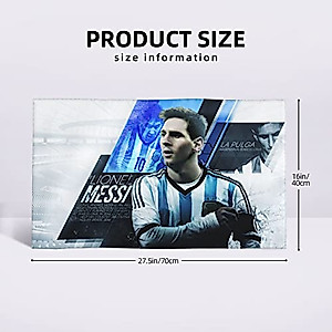 King of Argentina #10 Messi Facial Washcloths Face Wash Cloth Soft Fast Drying Facial Cleansing Cloth for Face 16 X 27.5 Inch