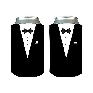 Funny Tuxedo Classy Joke Collapsible Can Bottle Beverage Cooler Sleeves 2 Pack