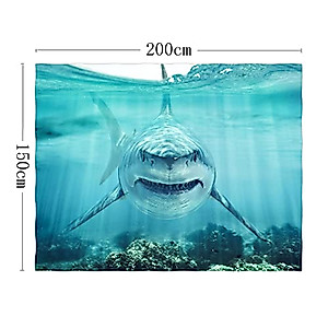 White Shark Super Soft Throw Blanket Warm & Soft Lightweight Blanket Throw Size 60"x80" for All Seasons