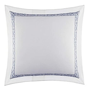 Laura Ashley Home - Comforter Set, Cotton Bedding with Matching Shams & Bed Skirt, Stylish Home Decor (Charlotte Blue, Queen)