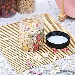 OUSHINAN 48PCS 8OZ Plastic Jars with Screw On Lids, Pen and Labels Refillable Empty Round Slime Cosmetics Containers for Storing Dry Food, Makeup, Slime, Honey Jam, Cream, Butter, Lotion