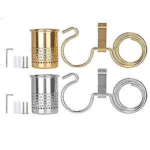 Hair Dryer Holder Wall Mount, Bathroom Hair Dryer Holder Hair Care Tools Holder Wall Mount, Spiral Blow Dryer Holder Stand Rack Aluminum Bathroom Shelf Storage Bathroom Accessory Wall Shelf