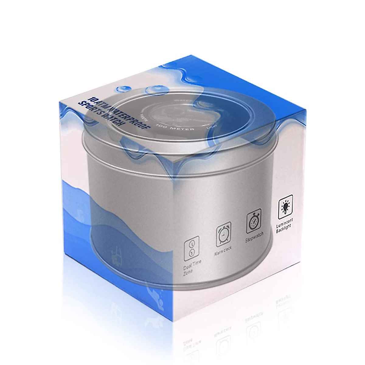 ILAME Digital Swimming Diving Wristwatch 10 ATM Waterproof with Multiple Functions of Lap Stopwatch, Alarm Clock, Calendar and Backlight