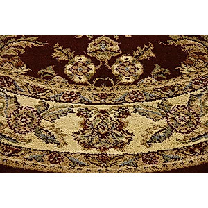 Unique Loom Voyage Collection Traditional Oriental Classic Intricate Design Area Rug (6' 0 x 6' 0 Round, Red/Tan)