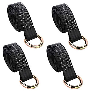 OCPTY 4 x Lasso Straps Wrecker Car Hauler Truck Tow Dolly Tire Wheel Tie Down Strap Black (2in. X 8ft.)