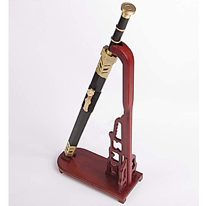 LUCKNIGHT Display Stand Vertical Wood Sword Rack Stand Sword Holder Bracket Hook for Samurai Wakizashi Tanto Standard Swords Sword Stand