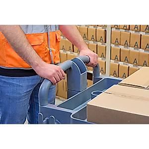 Rubbermaid Commercial Products Brute Heavy Duty 2-Shelf Utility/Service Cart, Medium, Lipped Shelves, Ergonomic Handle, 500 lbs. Capacity, Gray, for Warehouse/Garage/Cleaning/Maintenance/Stadiums