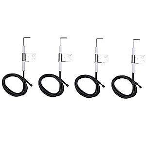 Utheer Grill Replacement Parts for Home Depot Nexgrill 4 Burner 720-0830H, Included 4 Grill Burner Tube, 4 Heat Plates, 4 Ignitors, 1 Universal Spark Generator Tact Electronic Switch Igniter