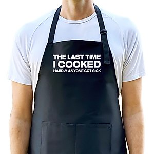 UP THE MOMENT Last Time I Cooked Hardly Anyone Got Sick Apron, Funny Apron for Men, BBQ Grill Apron, Chef Apron, Funny Apron for Dad, Mens Funny Apron, Funny Chef Apron for Men