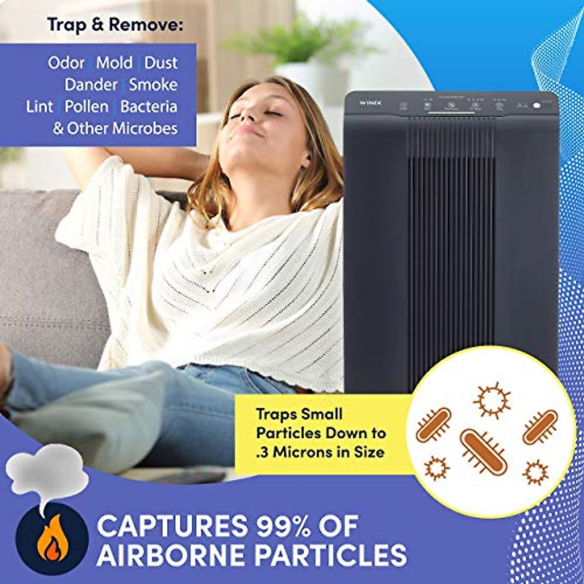 Veva 1 Pack of replacement filter compatible with Winix Filter H 116130 for Model 5500-2 Air Purifier - 1 HEPA, 1 Honeycomb Carbon