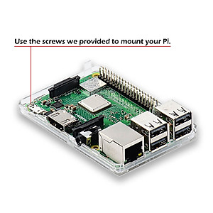 Raspberry Pi 3 b+ Case, iUniker Raspberry Pi 3 Model B+ Transparent Case with Raspberry Pi Heatsink for Raspberry Pi 3B+, 3B - Access to all ports (Clear)