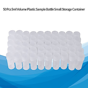 5ML Plastic Sample Bottles, 50 Pcs Small Clear Bottle, Scientific Plastic Test Tubes Screw Top Tube Vial Clear Seal