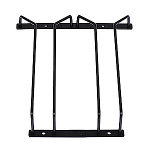Dianoo Wine Glass Holder, Stemware Rack, Wine Glass Rack Under Cabinet With Screws, 27cm 2 Rows Black